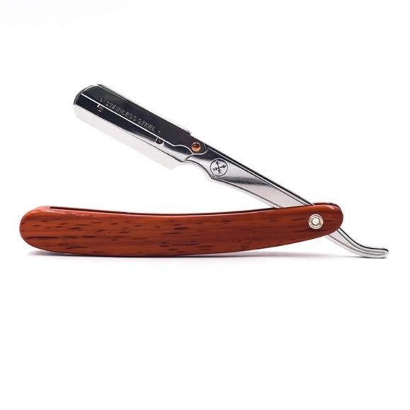 Grooming | Wood Handle Straight Edge Barber Razor With Stainless Steel ...
